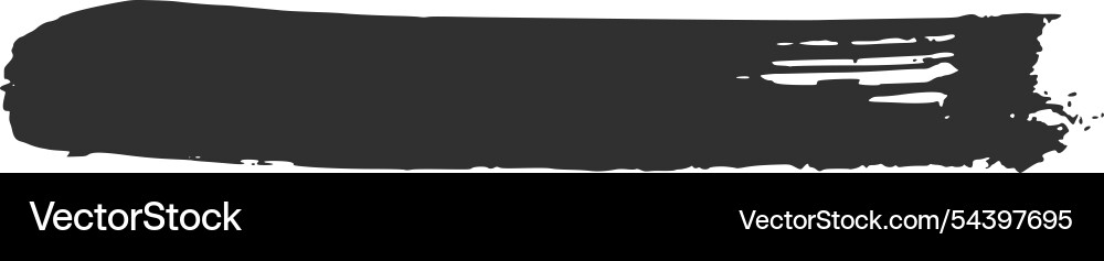Wide black brush stroke with visible marks Vector Image