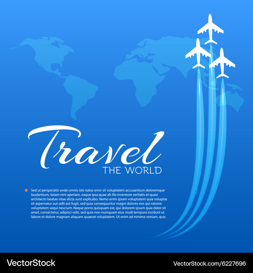 Blue background with white airplanes Royalty Free Vector