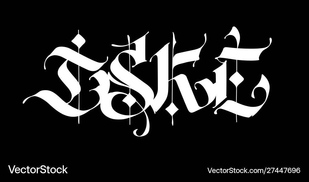 D s k e in gothic style letters and symbols Vector Image