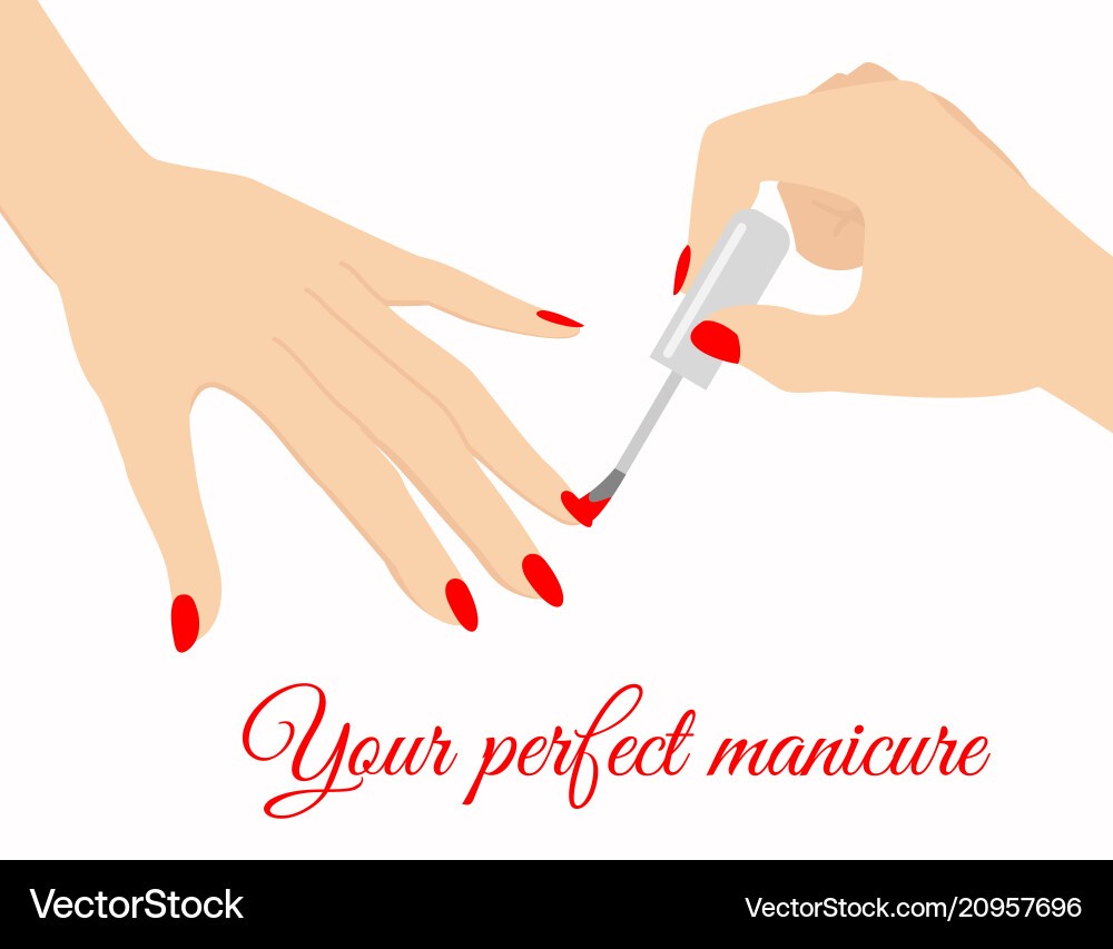 Elegant Woman Manicure Royalty Free Vector Image