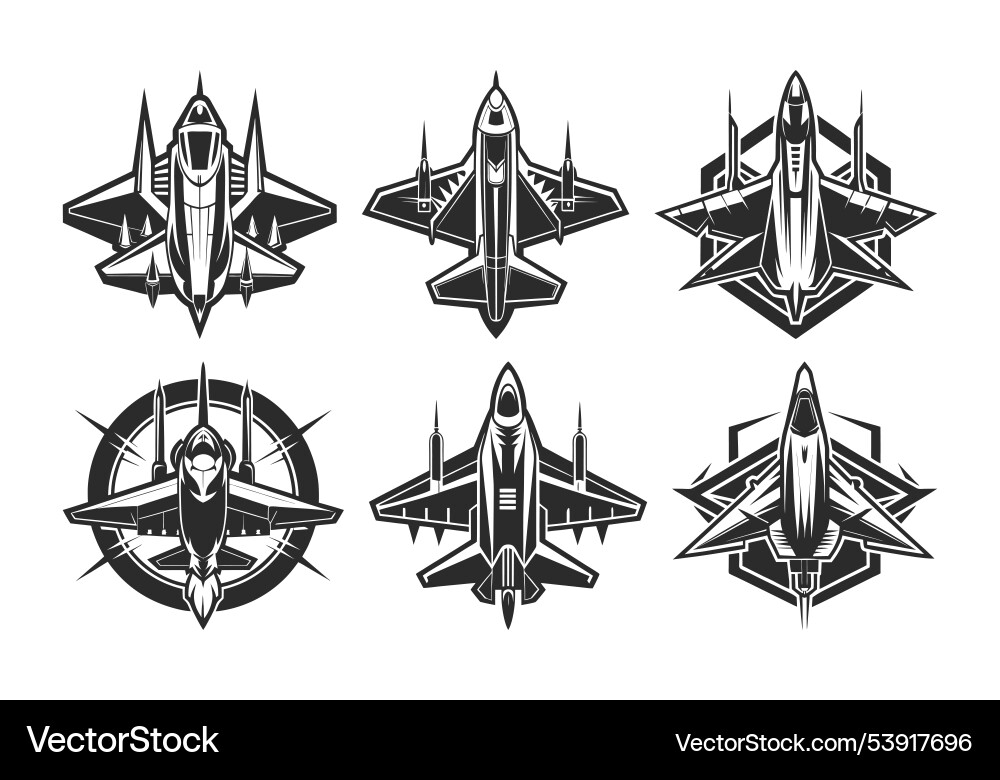 Fighter jet silhouette Royalty Free Vector Image