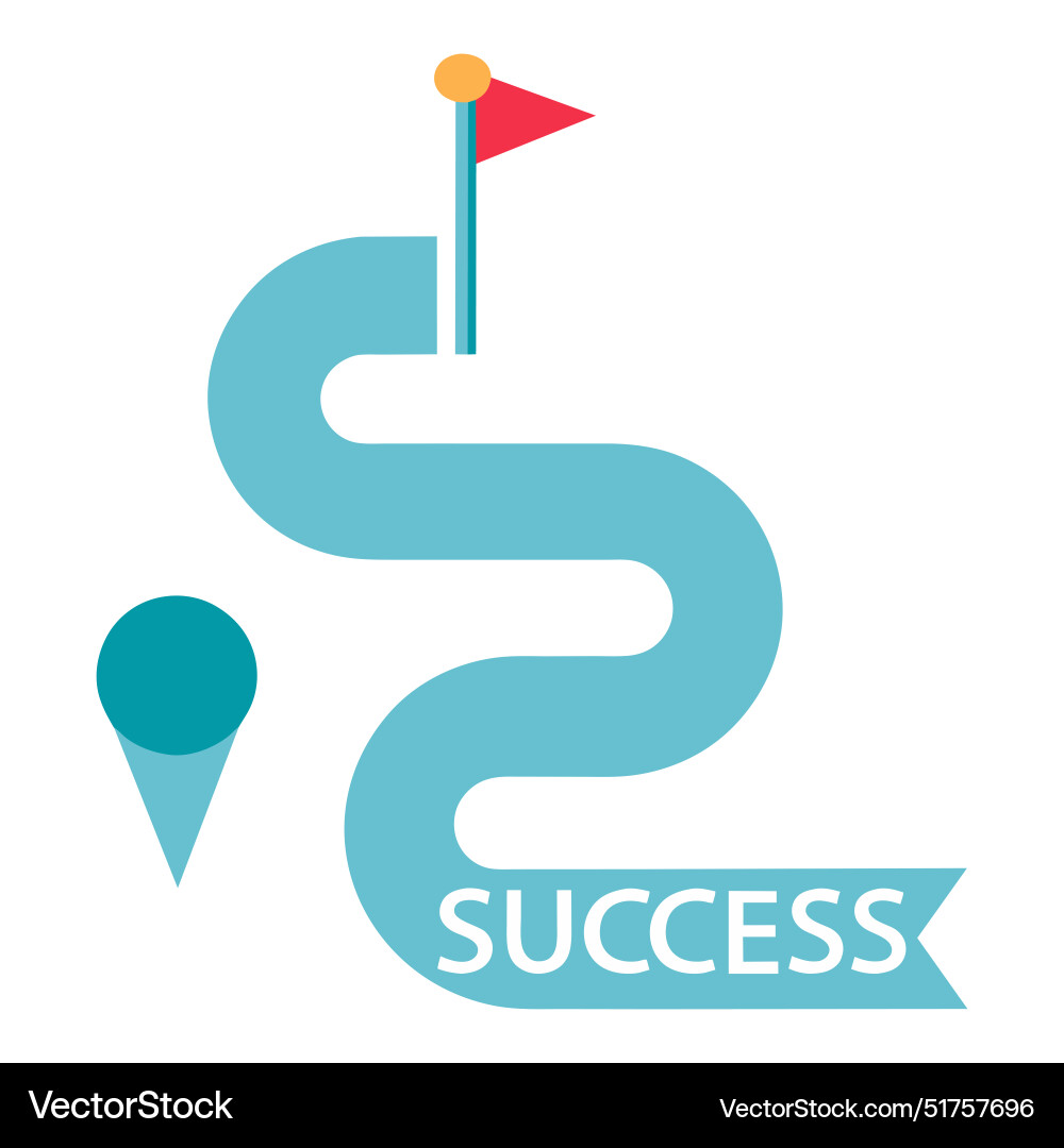 Path success planning a goal and business Vector Image