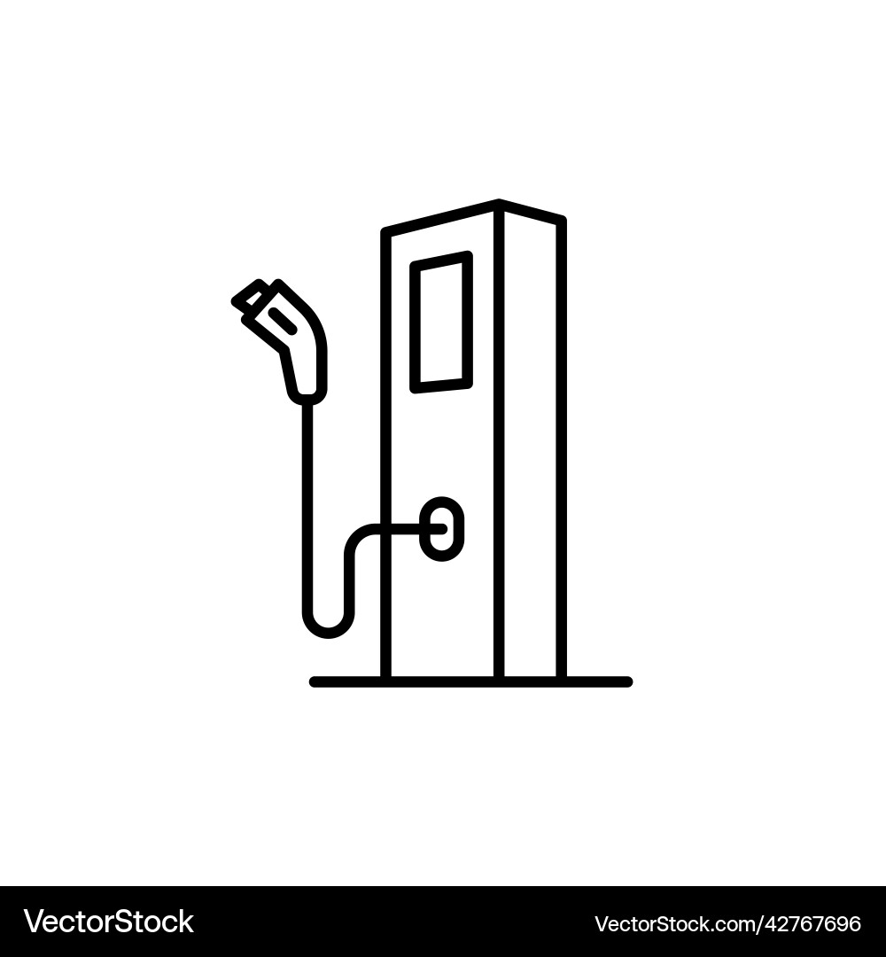 Plug-in electric vehicle charging line icon Vector Image