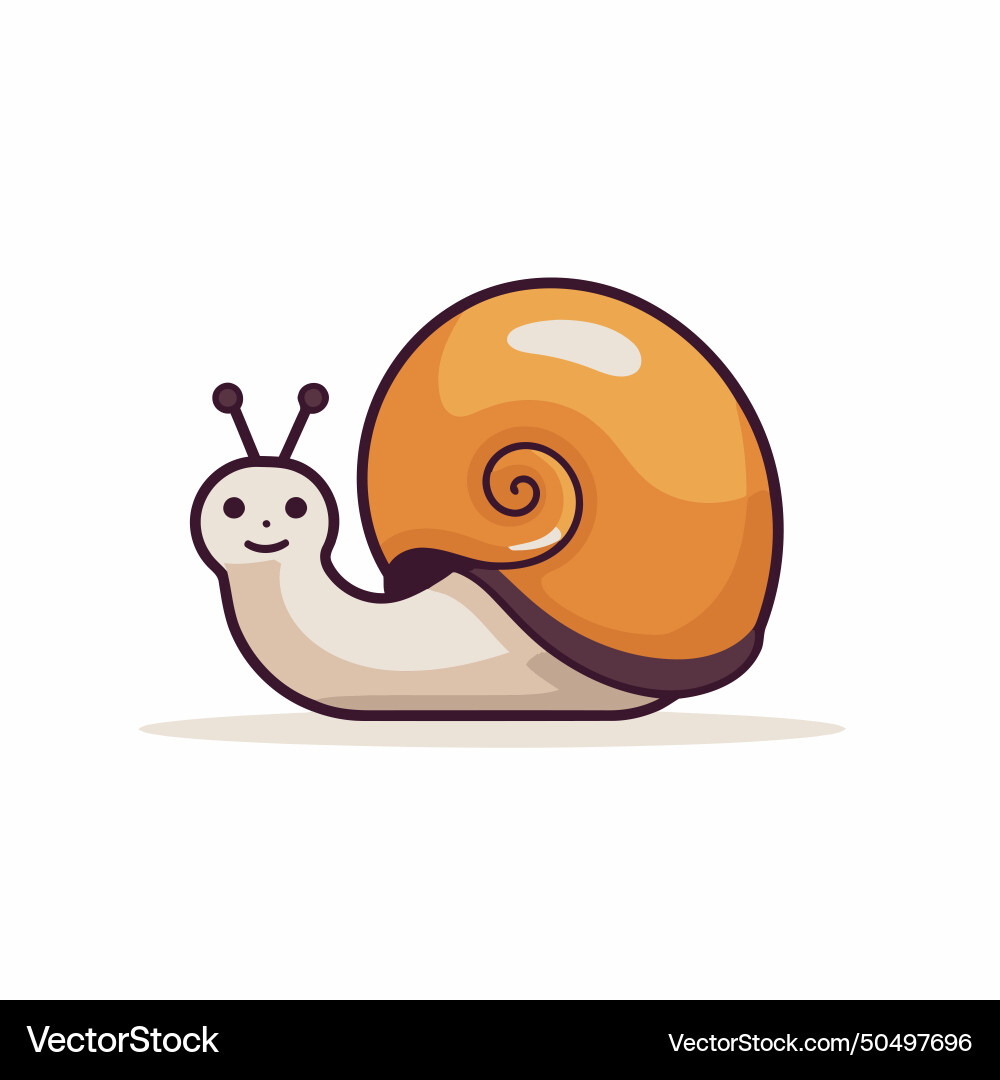 Snail isolated on white background in cartoon Vector Image