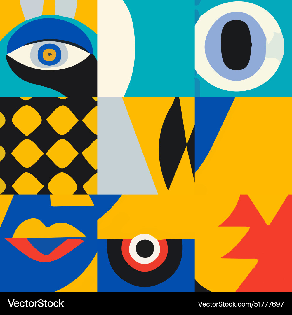 Abstract faces pattern Royalty Free Vector Image