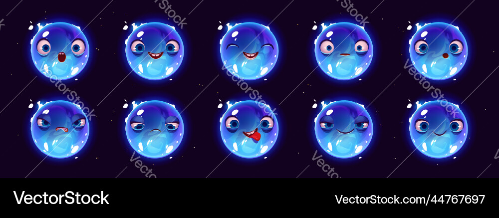 Blue supergiant star character with emotions Vector Image