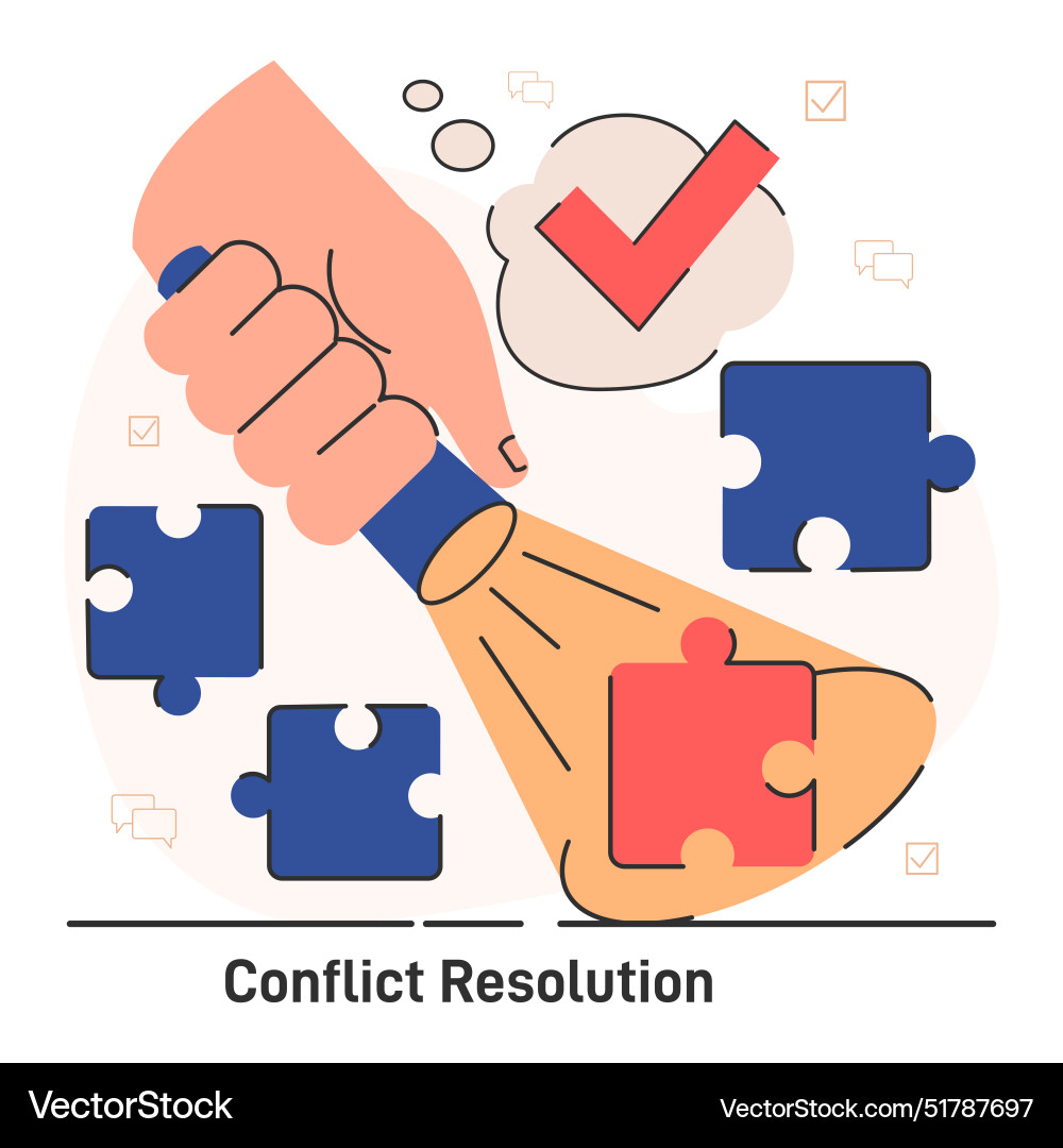 Conflict management character Royalty Free Vector Image