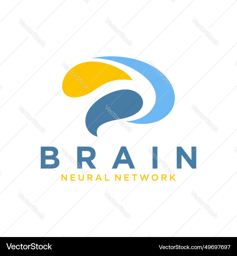 Creative brain color logo genius smart symbol Vector Image