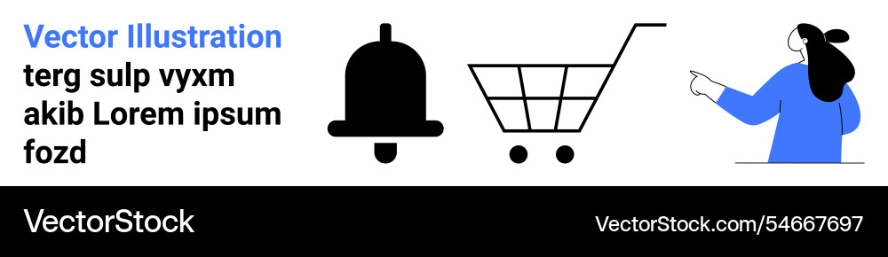 E-commerce elements with notification bell Vector Image