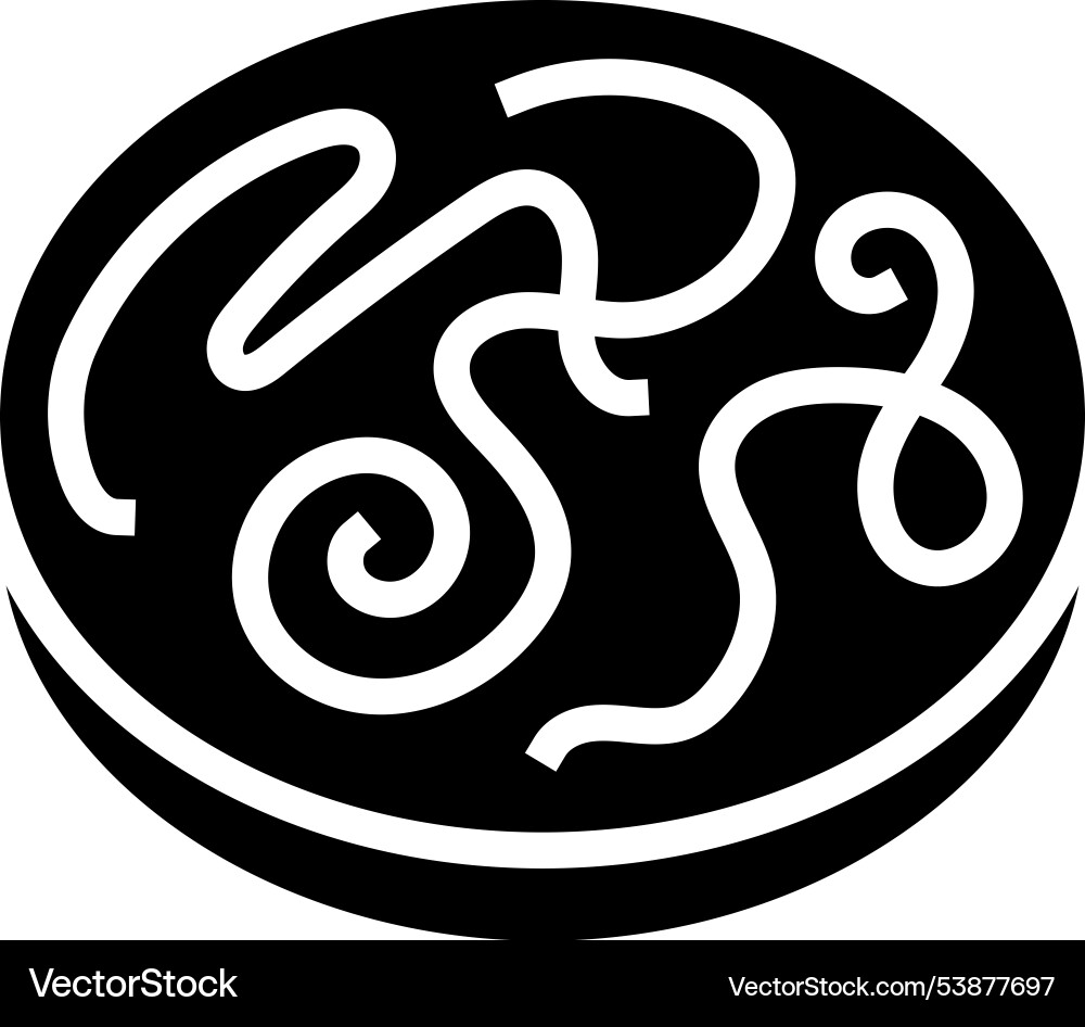 Helminth worm parasite glyph icon Royalty Free Vector Image