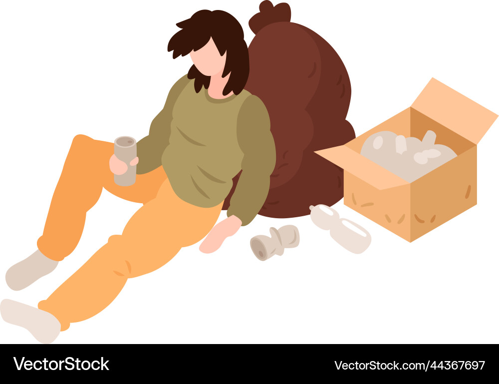 Homeless person Royalty Free Vector Image - VectorStock