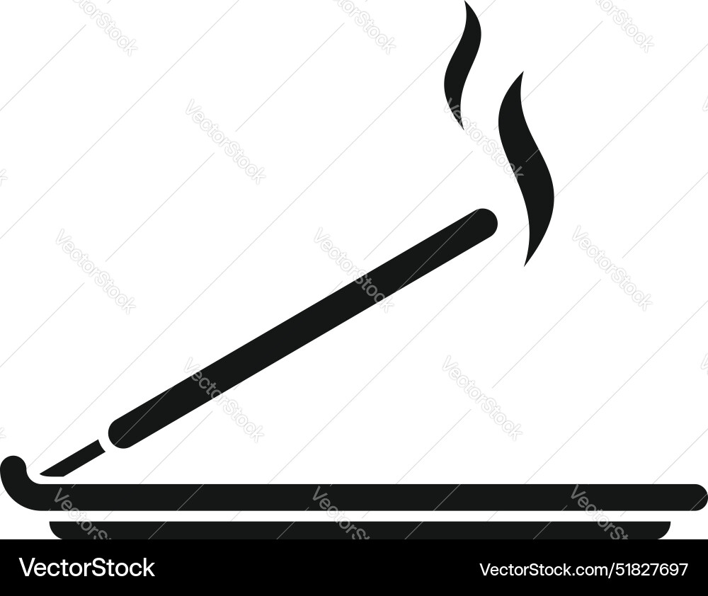 Incense stick smoldering on a stand releasing Vector Image