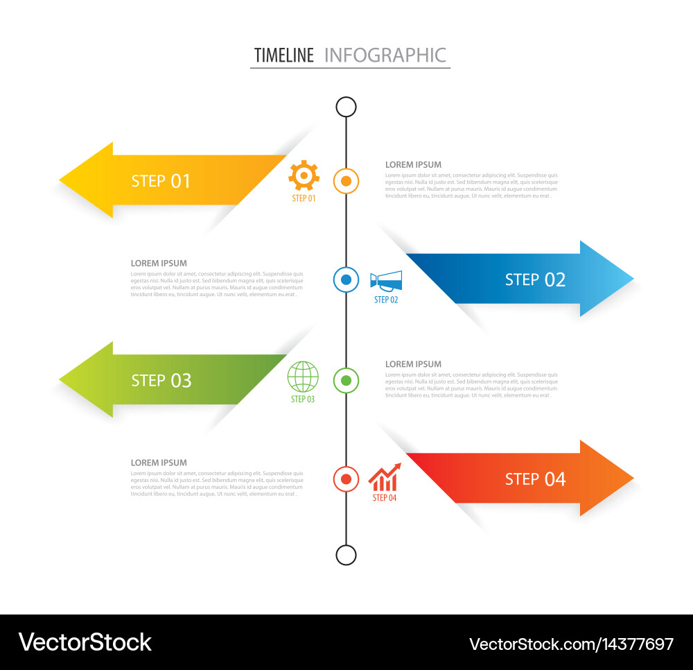 Modern 4 step infographic design template Vector Image
