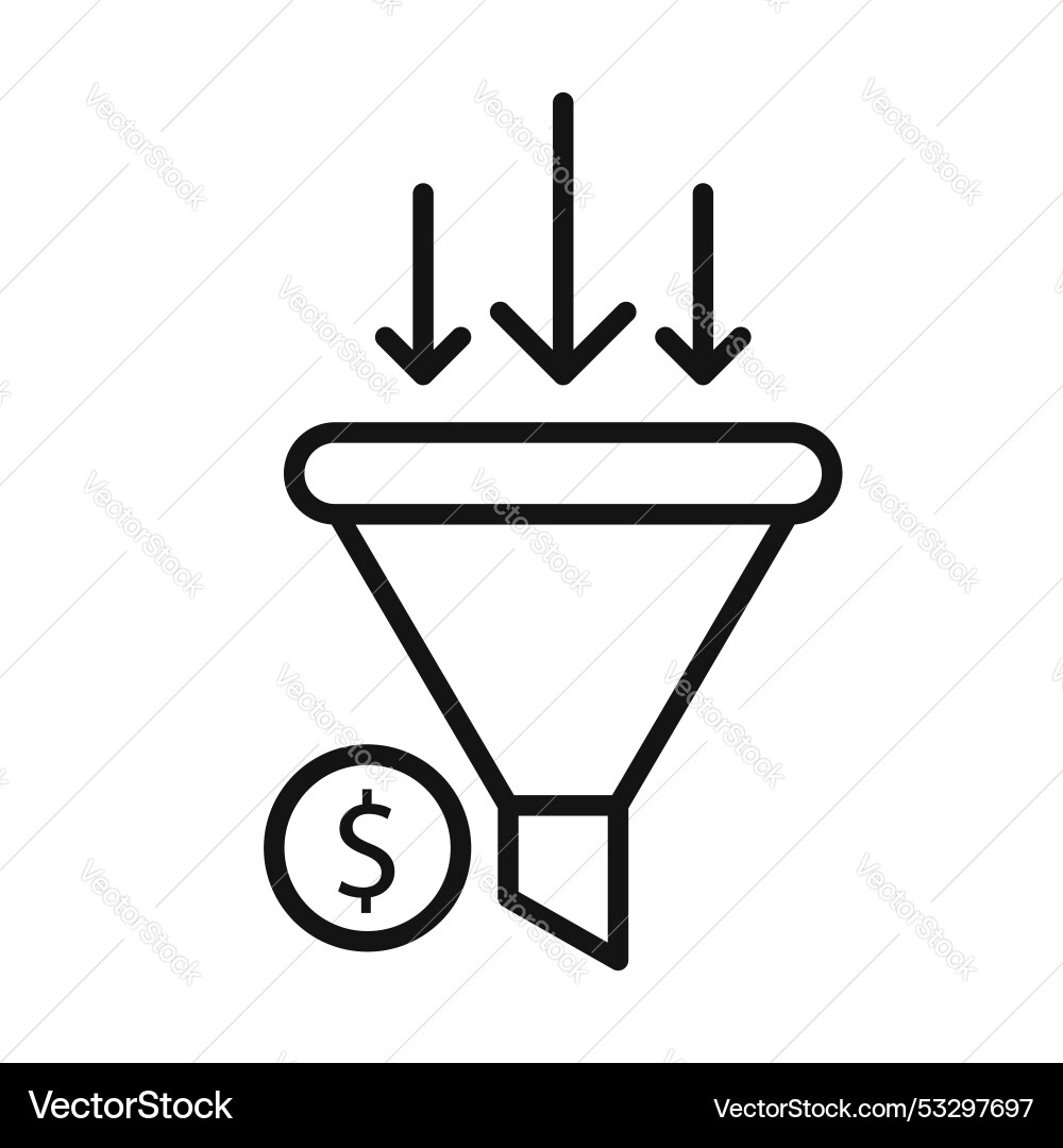 Sales funnel icon set conversion marketing Vector Image