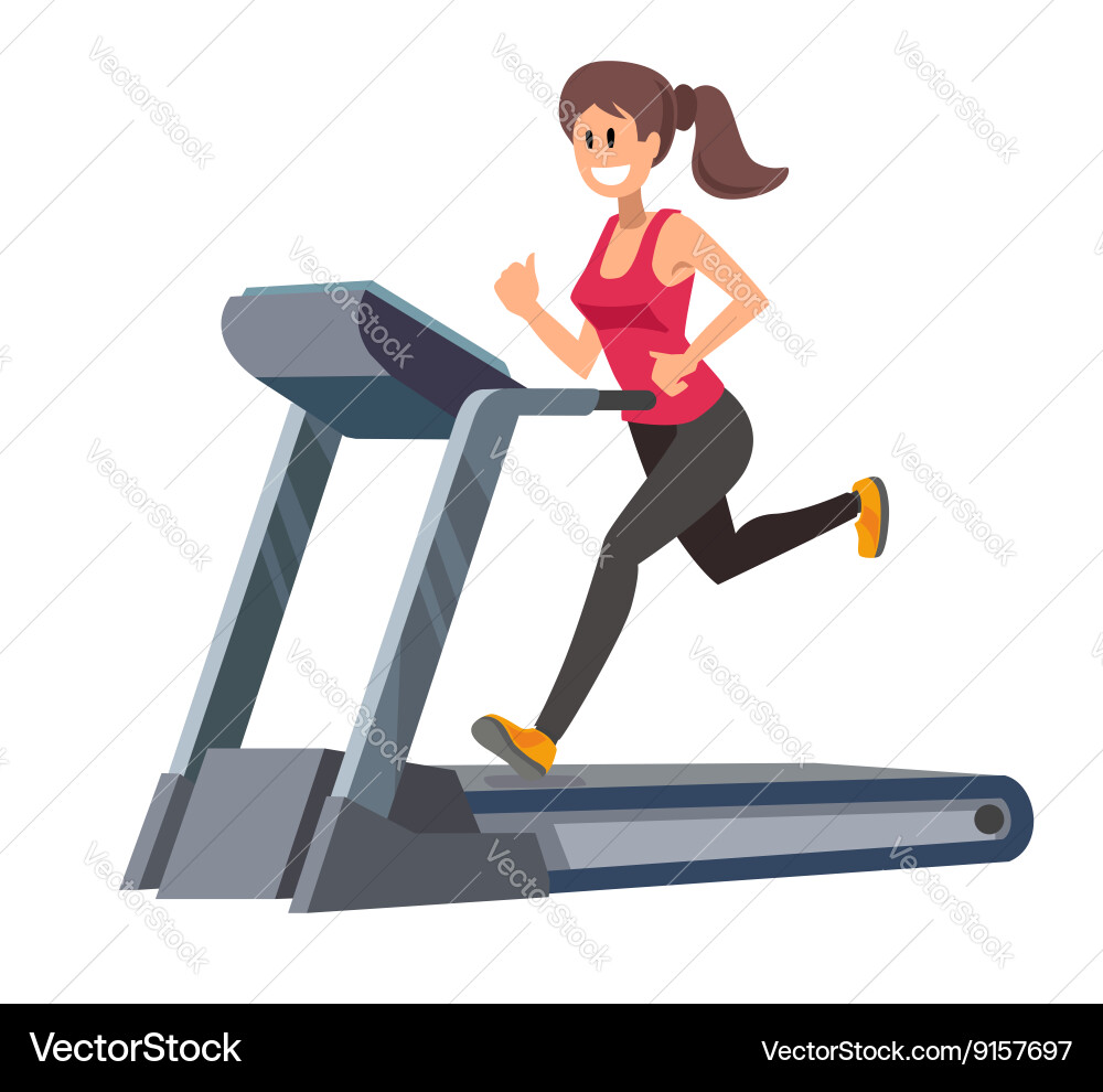 Woman Running on Treadmill Royalty Free Vector Image