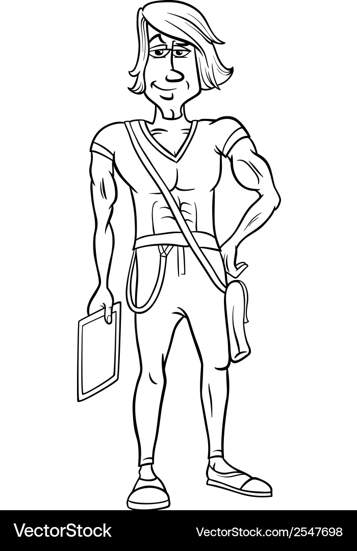 Black and white handsome man cartoon Royalty Free Vector