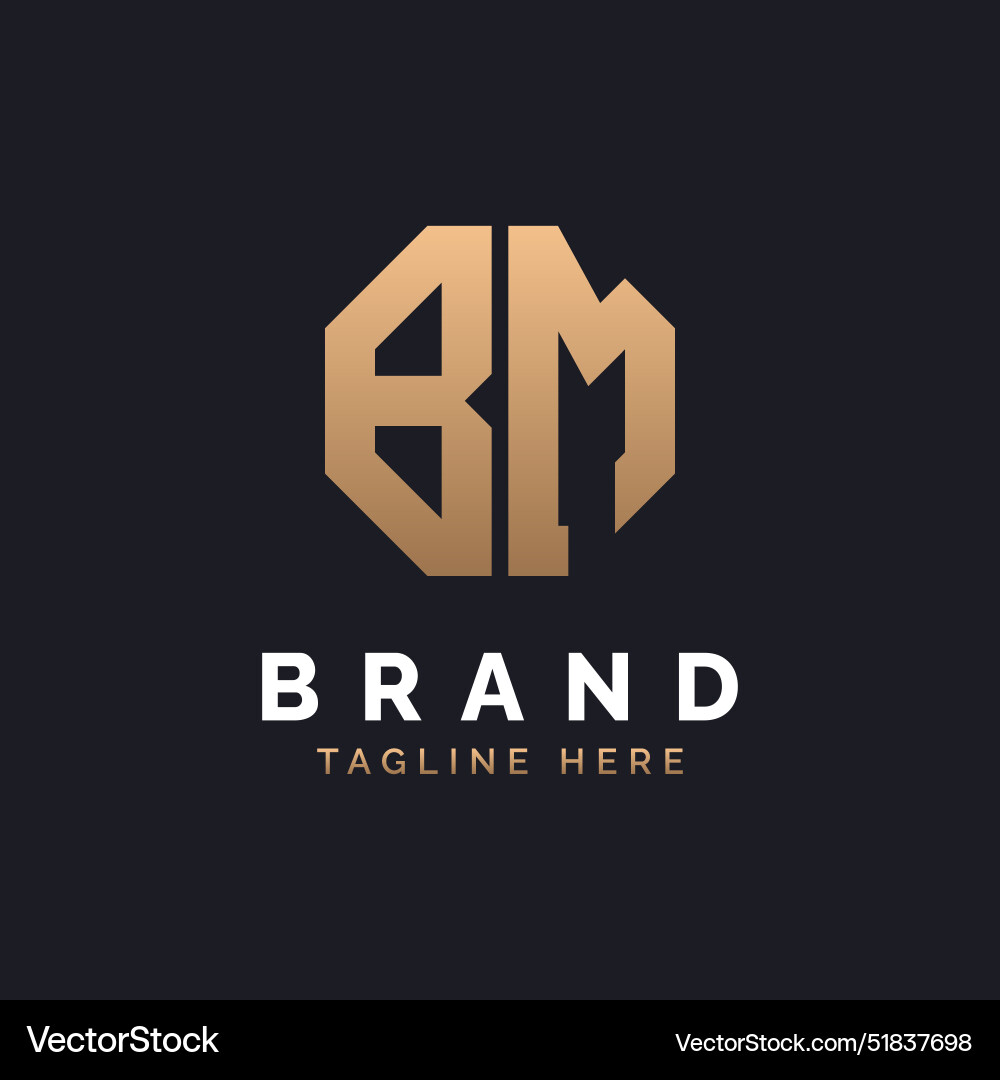 Bm logo design modern minimal elegant and luxury Vector Image