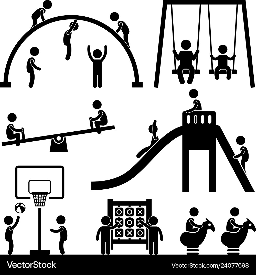 Children playground outdoor park a set Royalty Free Vector