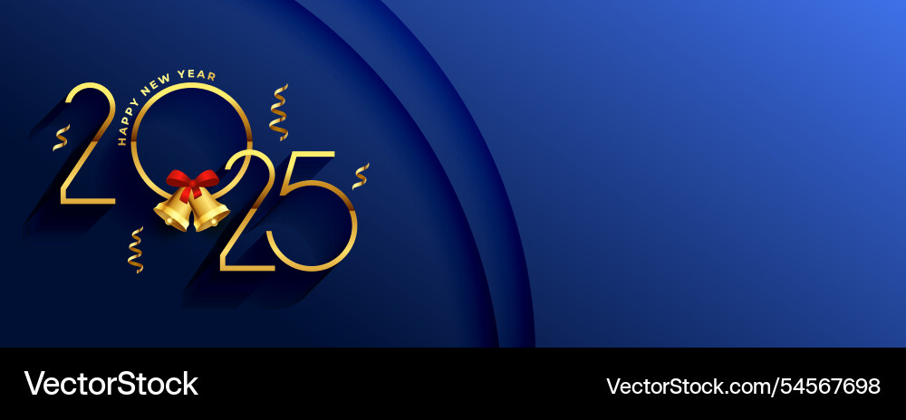 Decorative 2025 new year eve banner design Vector Image