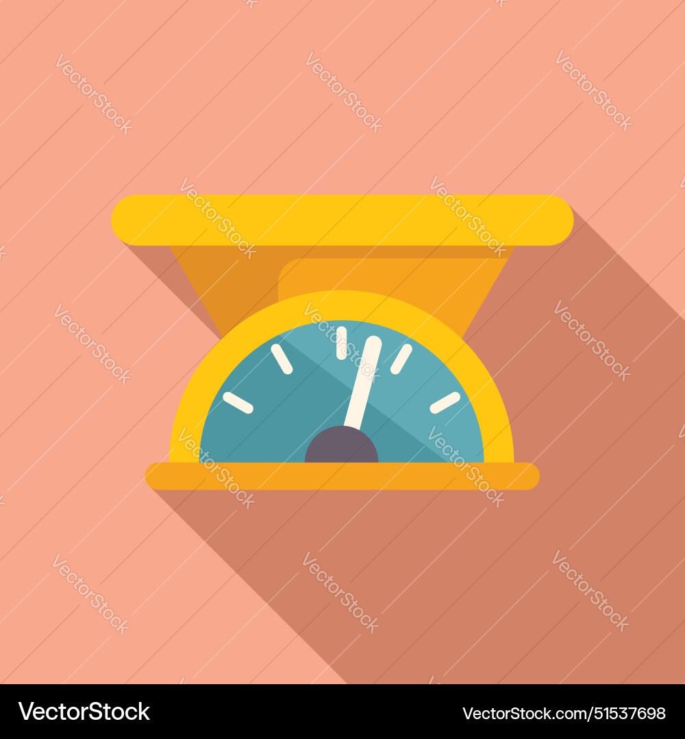 Flat design kitchen scale icon on pink background Vector Image