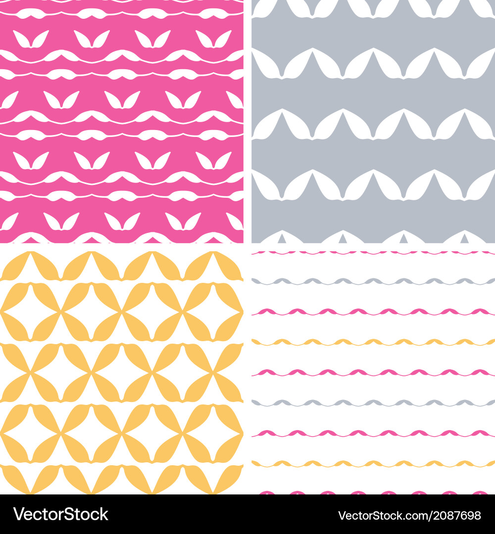 Four abstract leaf shapes geometric patterns Vector Image