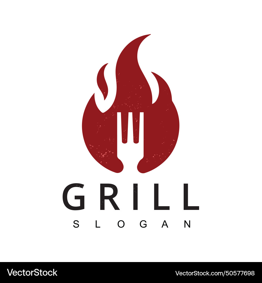 Grill logo label badge and other design fire Vector Image