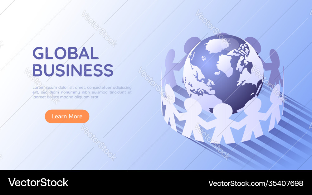 Isometric web banner paper people surrounded Vector Image