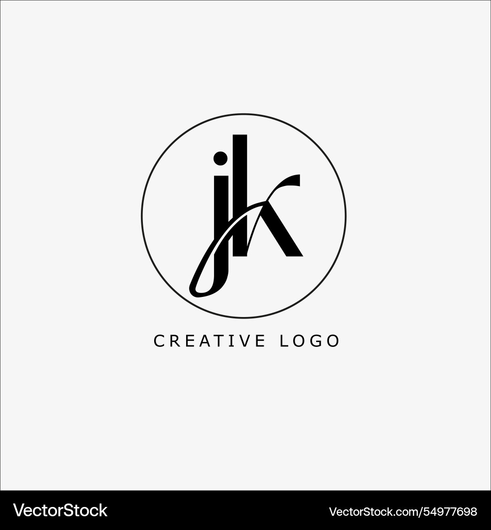 Jk initial logo design Royalty Free Vector Image