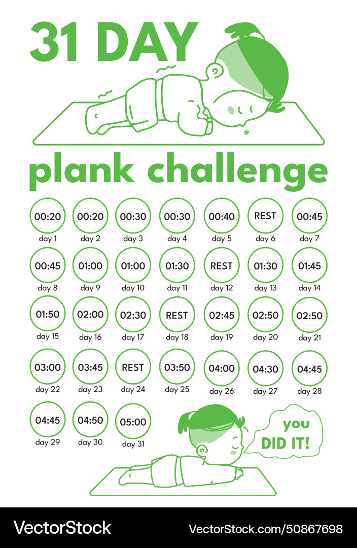 Kawaii boy doing plank exercises Royalty Free Vector Image