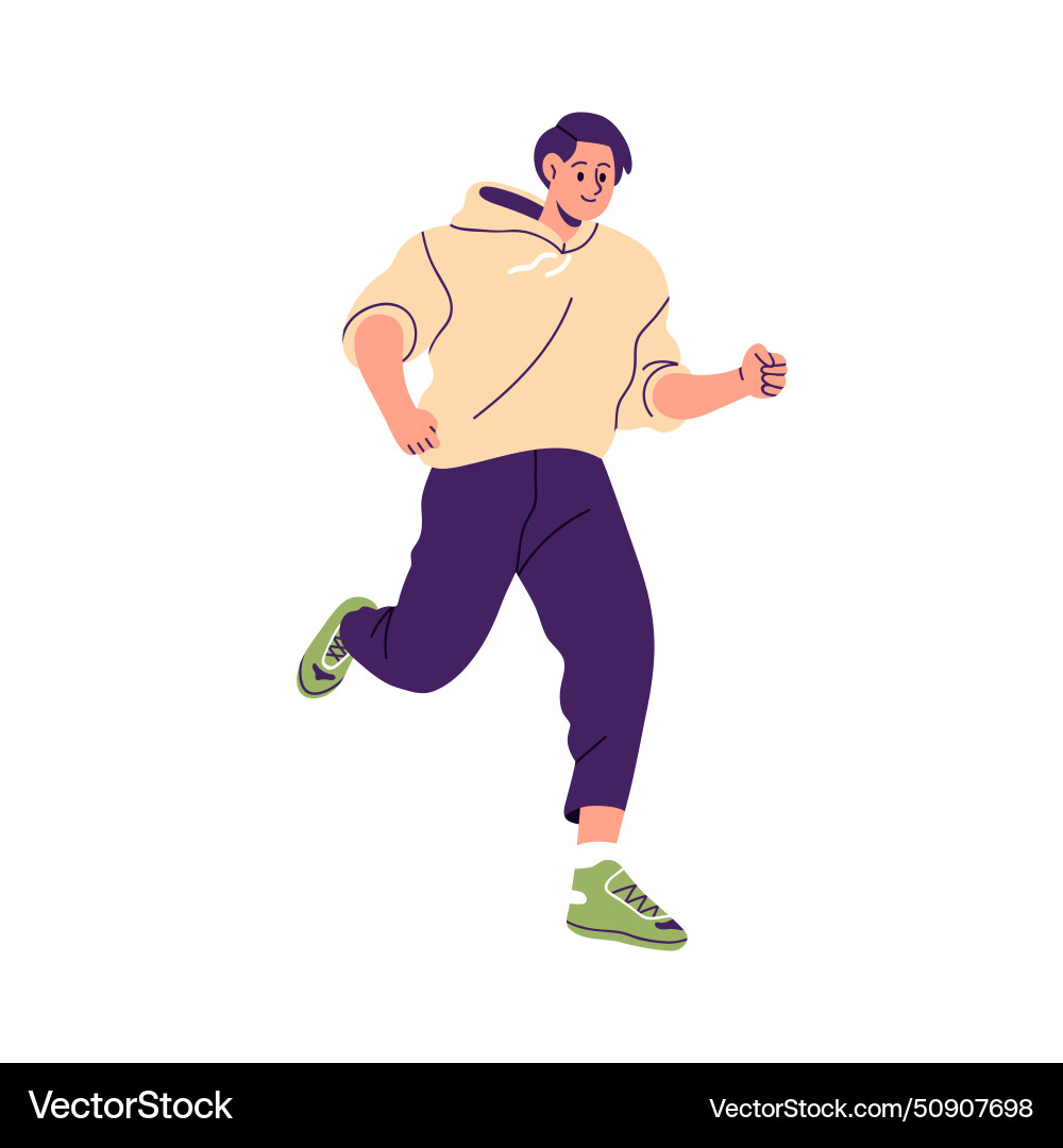 Man running young runner exercising male jogger Vector Image