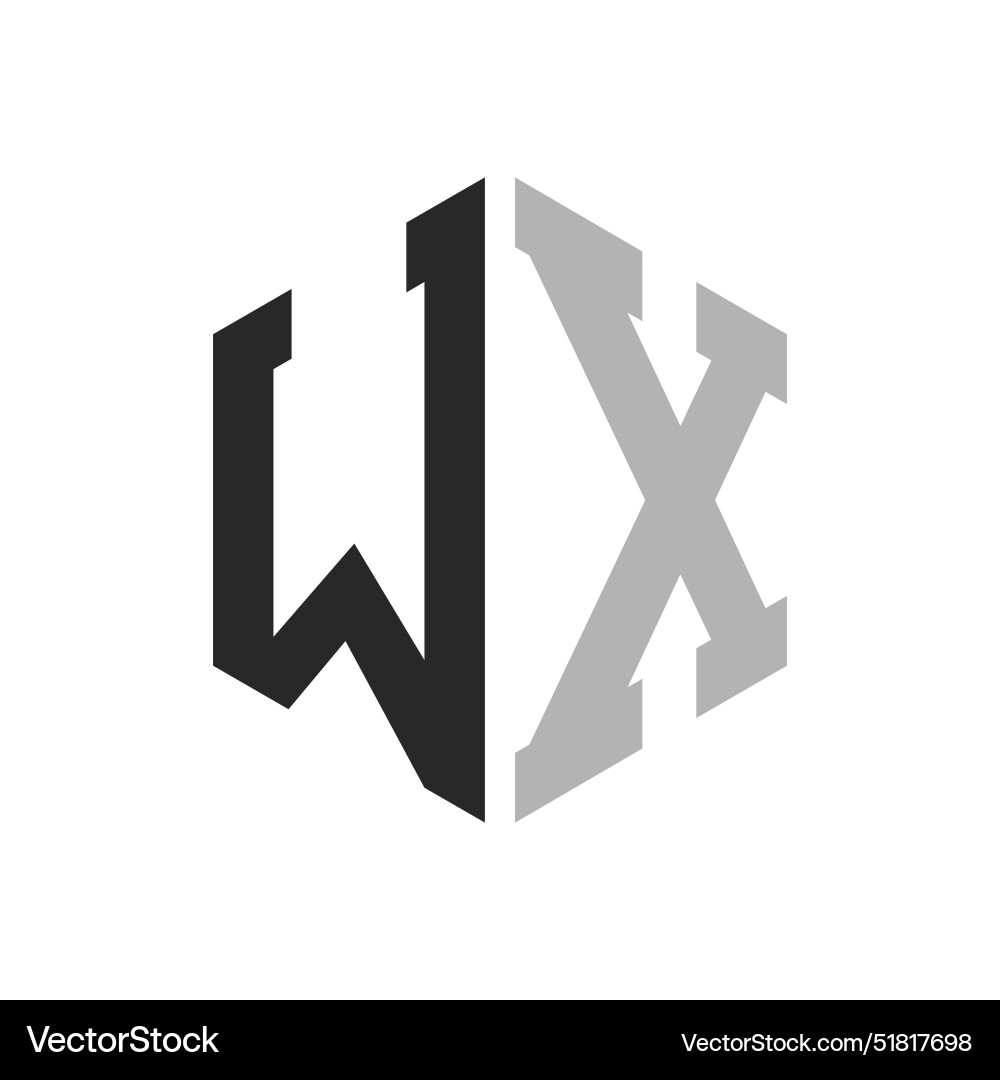 Modern unique hexagon letter wx logo design Vector Image