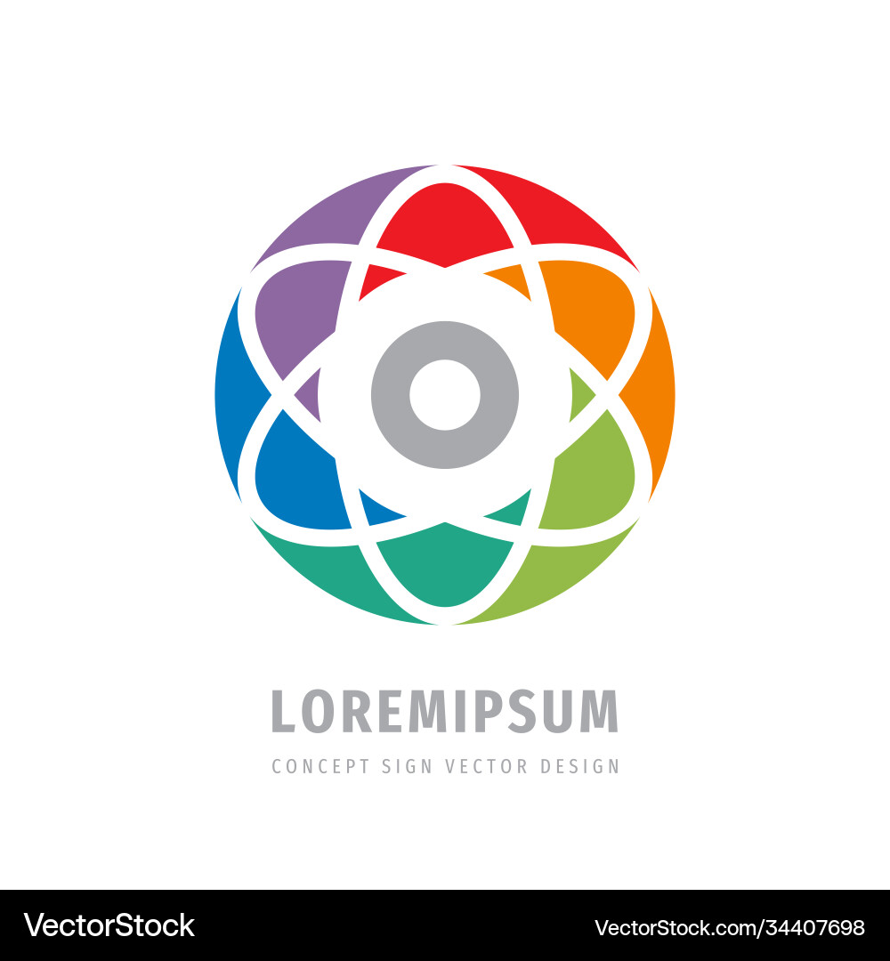 Multimedia concept business logo design atom Vector Image