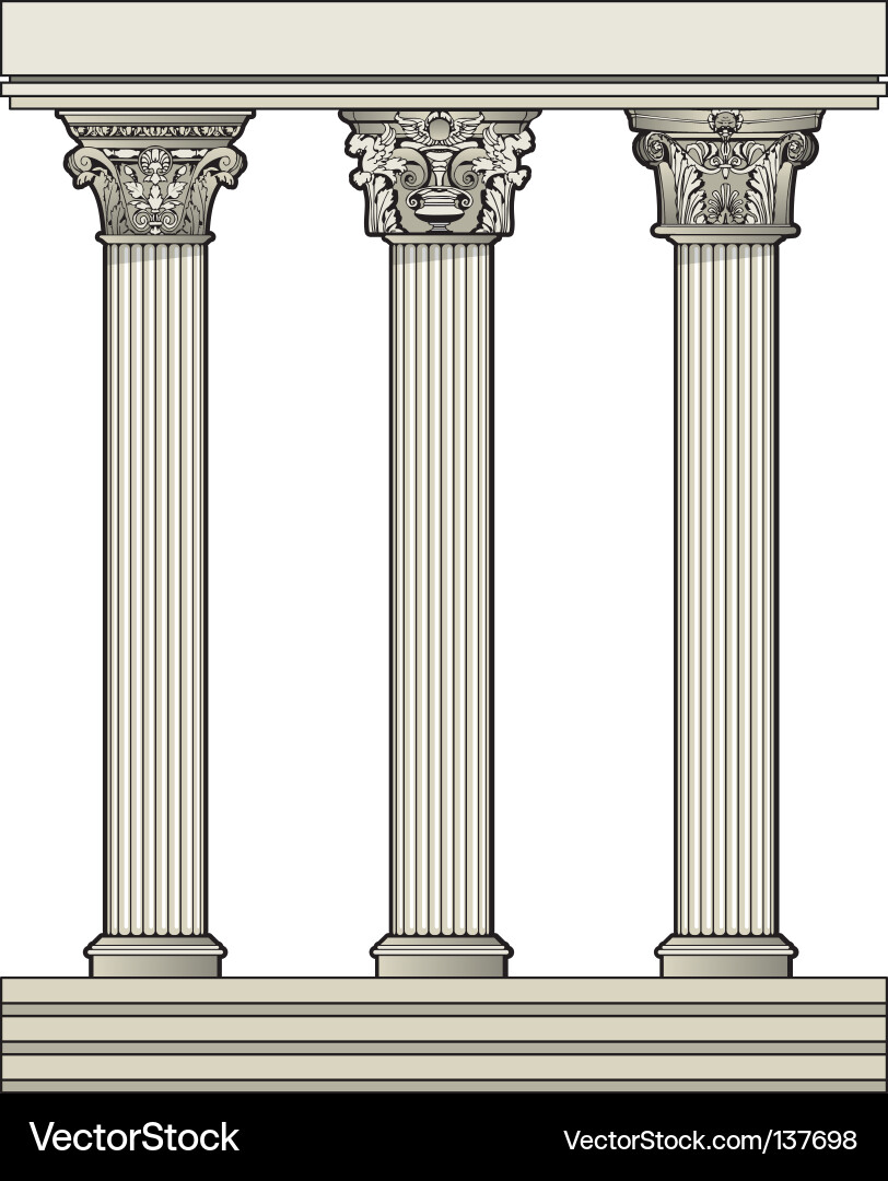 Roman architectural columns Royalty Free Vector Image