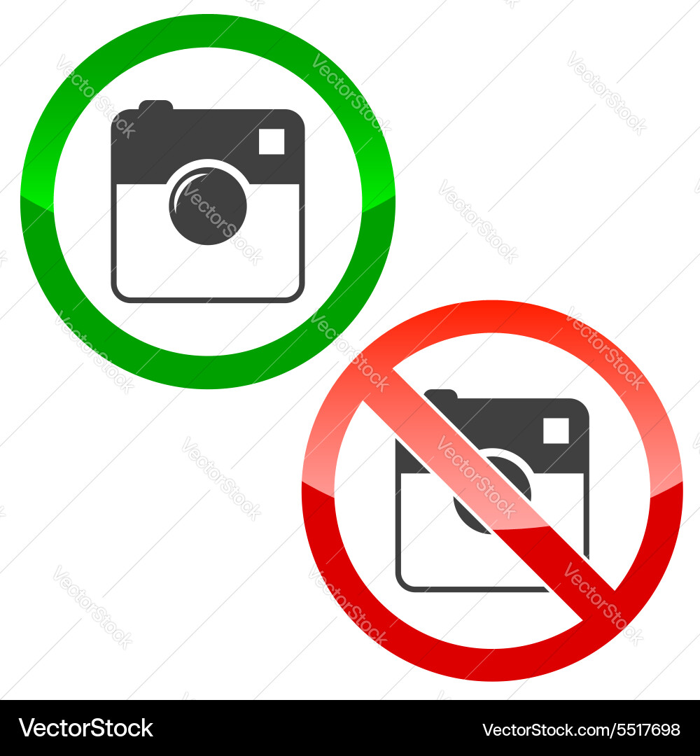 Square camera permission signs set Royalty Free Vector Image