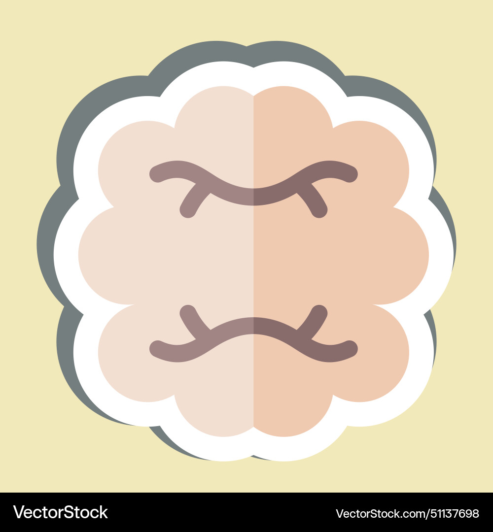 Sticker human brain related to medical Royalty Free Vector