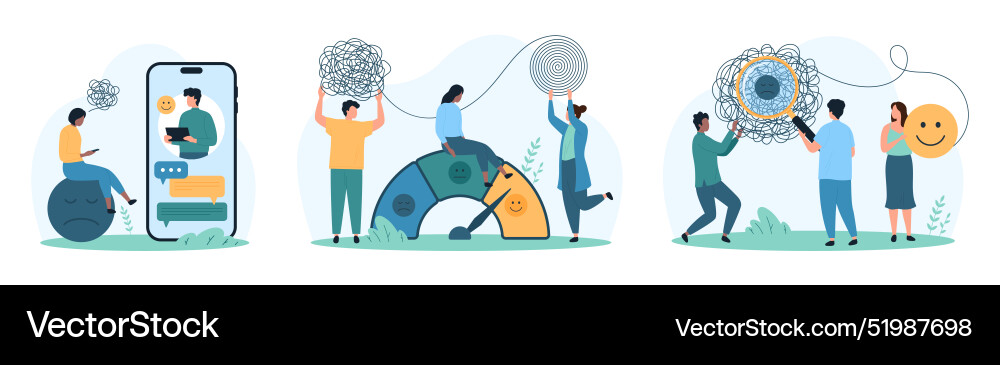 Therapy for mental health and mood problems set Vector Image