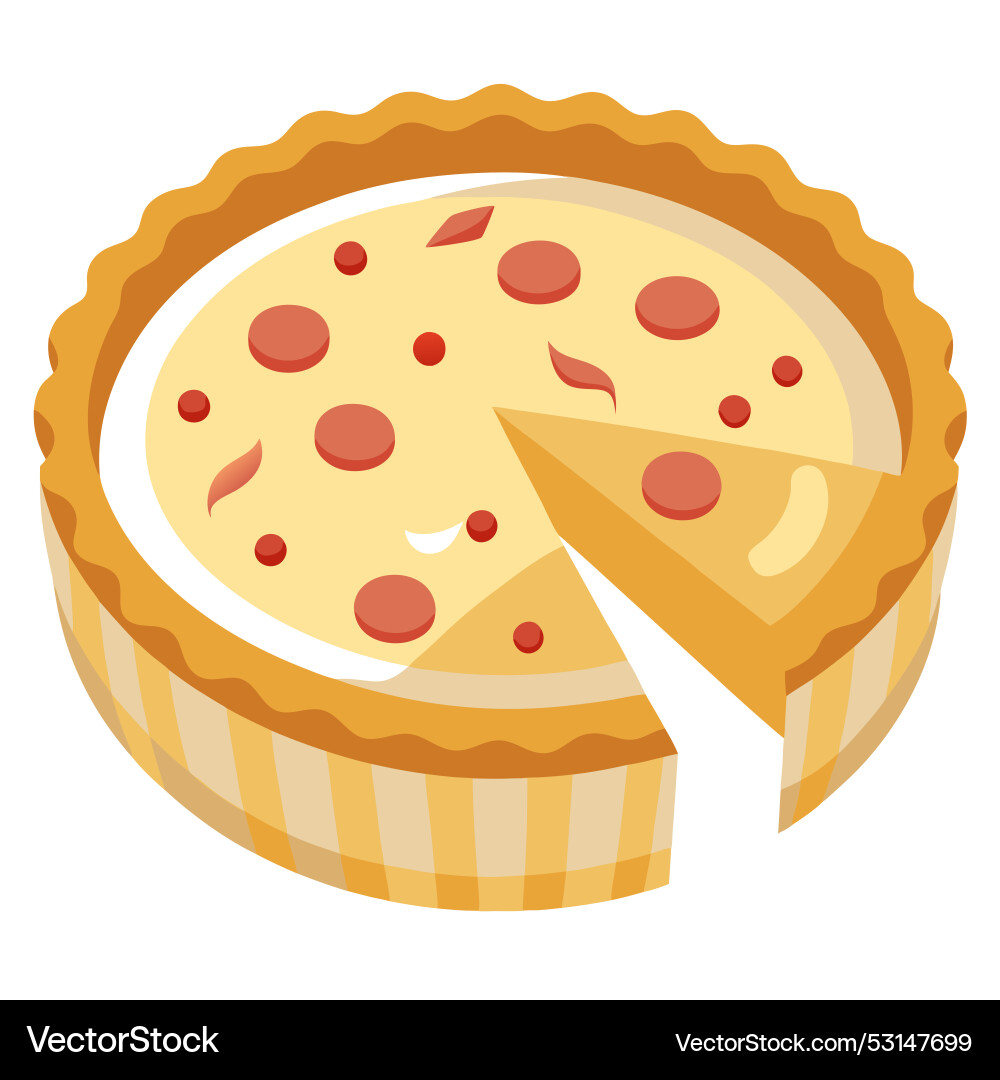 A traditional french quiche lorraine savory Vector Image