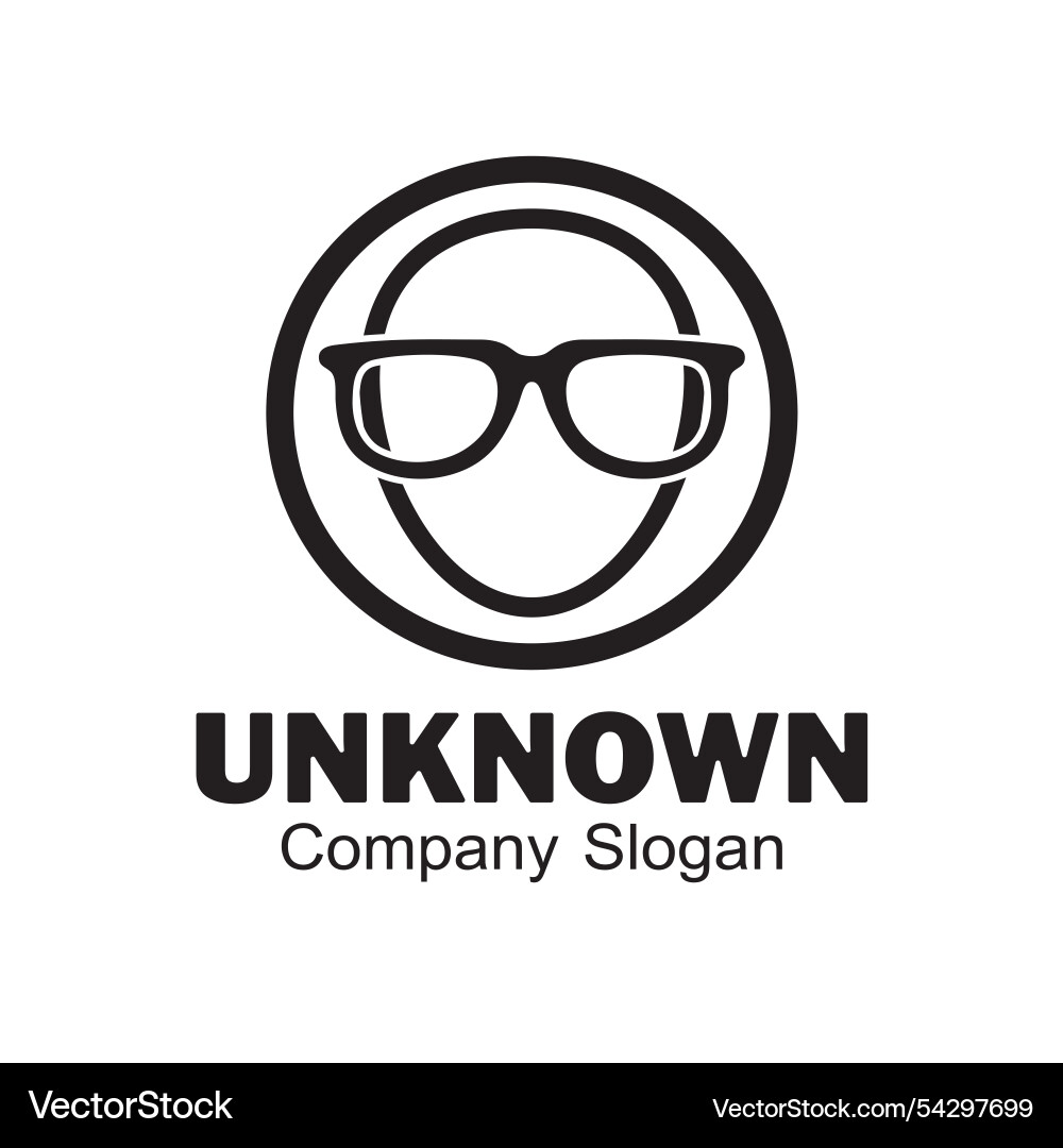 Abstract geek faceless face logo design Royalty Free Vector