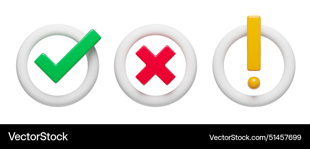 Acceptance rejection and attention symbols in Vector Image