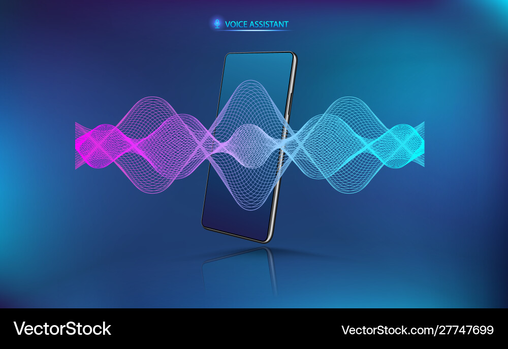 AI Voice Assistant Sound Wave Royalty Free Vector Image