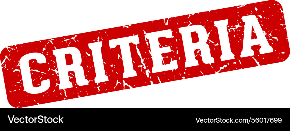 Criteria rectangular sign stamp Royalty Free Vector Image