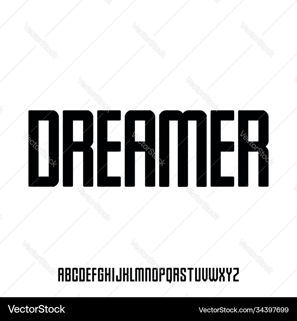 Dreamer display font Royalty Free Vector Image