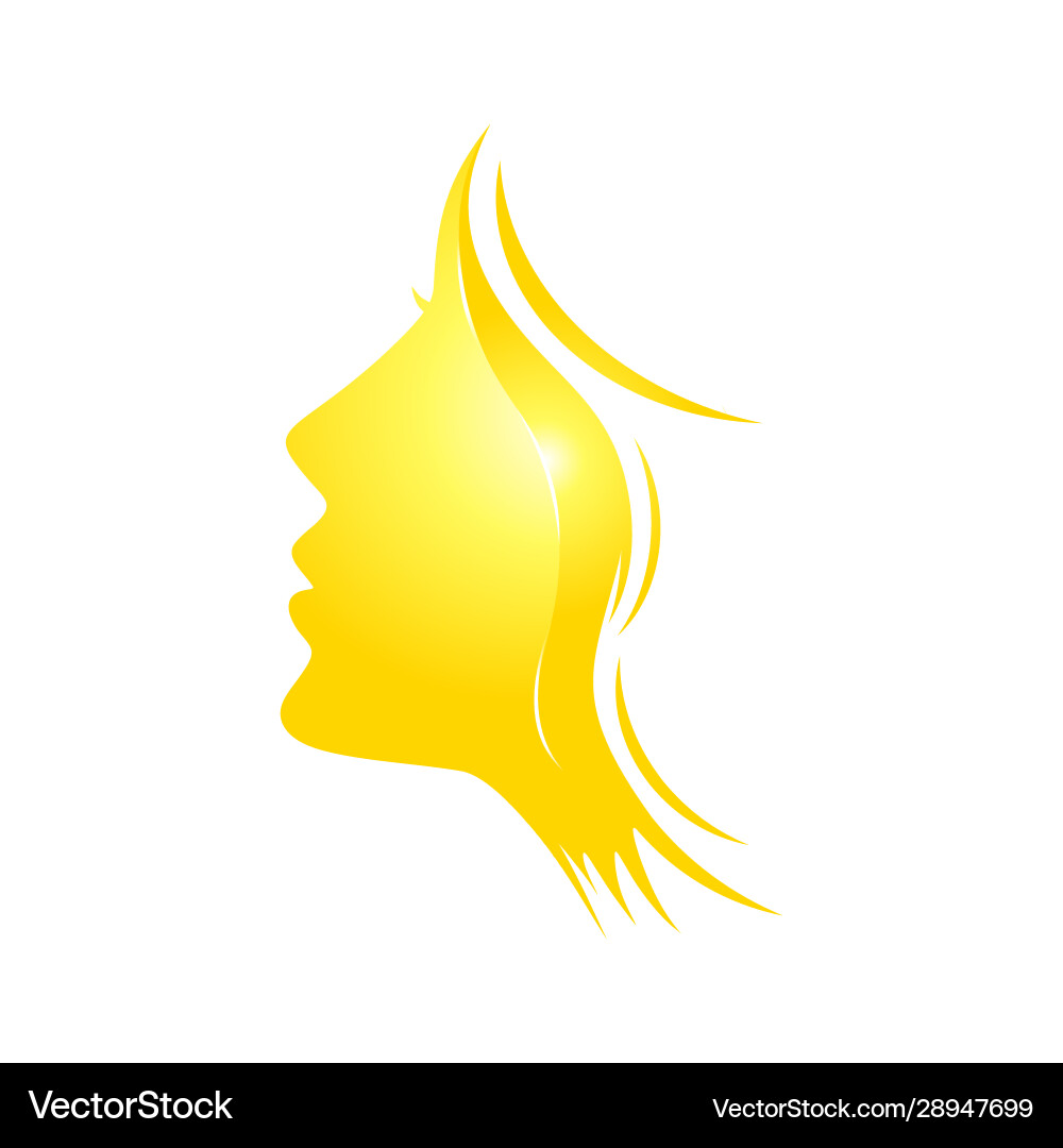 Damen Schönheit Gesicht Logo Lizenzfreies Vektorbild