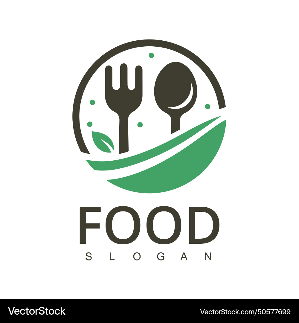 Food logo icon and label for design menu Vector Image