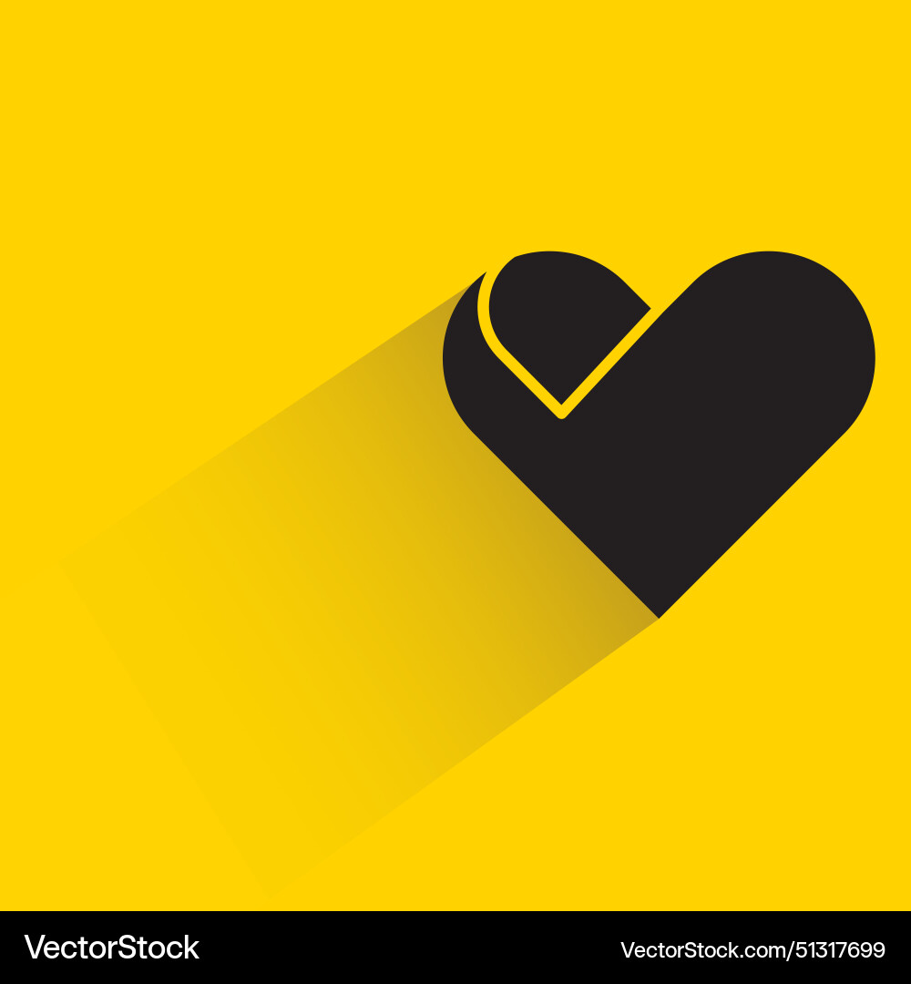 Heart icon with shadow Royalty Free Vector Image