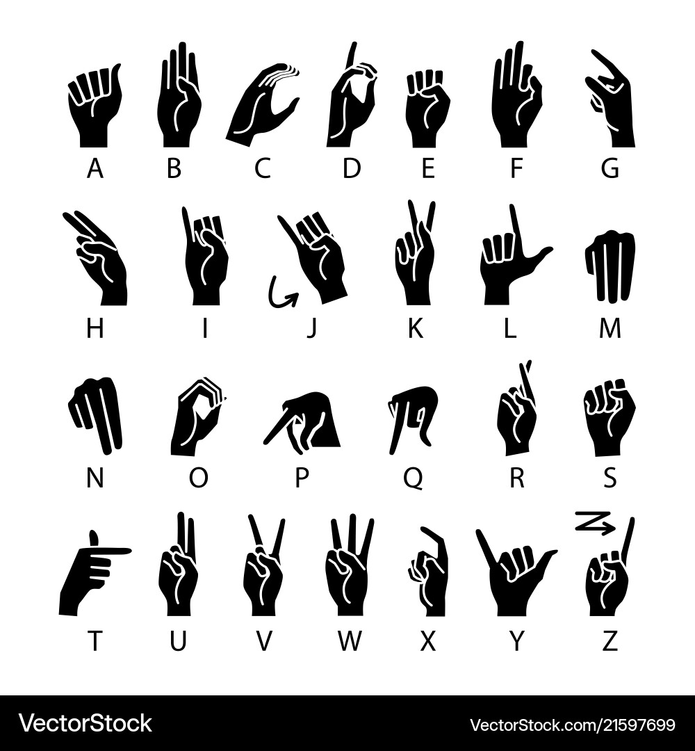 Language of deaf-mutes hand american sign Vector Image