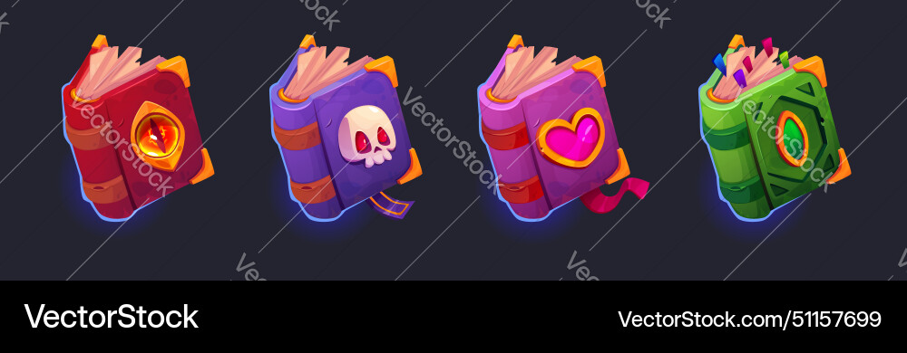 Magic book game icon ancient fantasy spell Vector Image