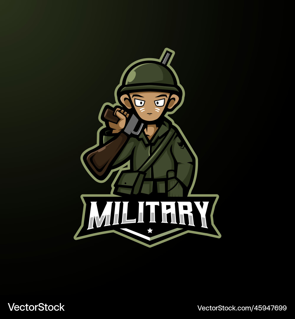 Military Mascot Logo - Soldier Royalty Free Vector Image