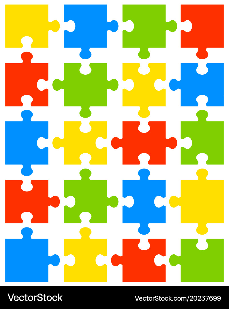 Pieces of colorful puzzle Royalty Free Vector Image