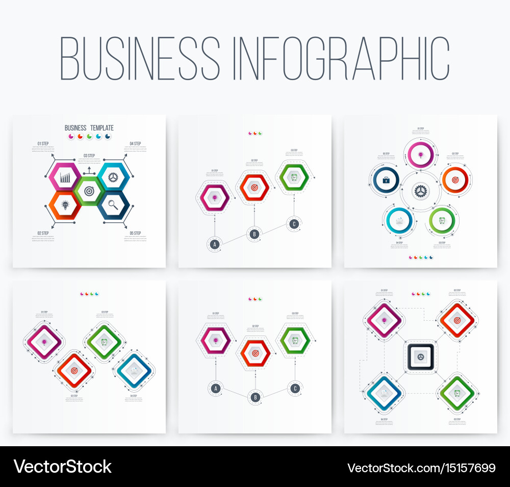 Set with infographics Royalty Free Vector Image